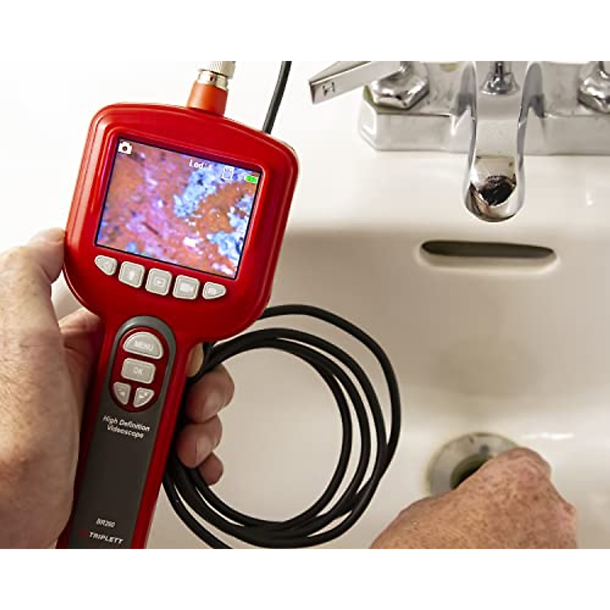 Triplett BR260 High Definition Videoscope with Waterproof 5.5mm Camera, 3" Color LCD Display, and 2M Cable