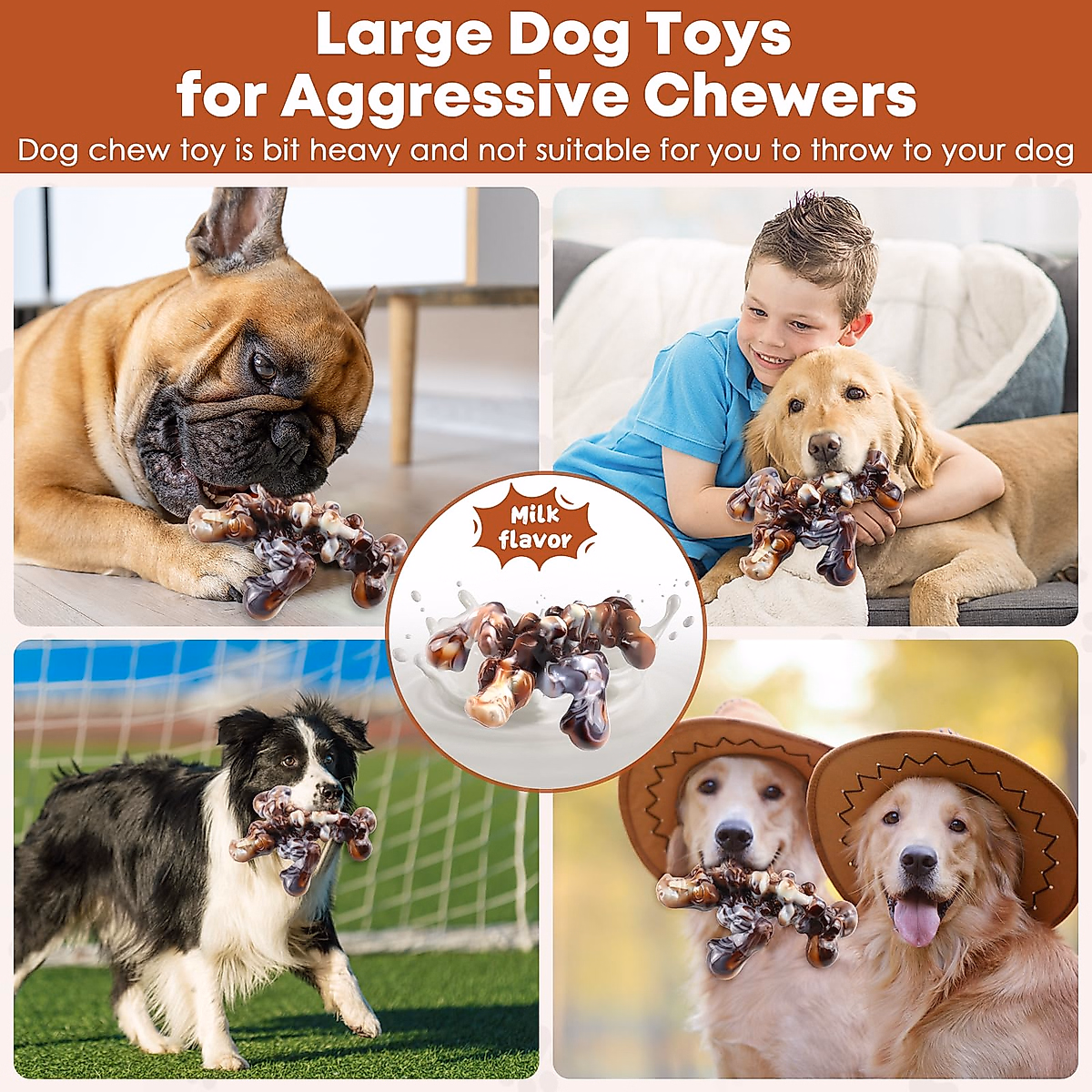 WOWBALA Large Aggressive Indestructible Chew: Dog Toys for Aggressive Chewers - Dog Toys for Large Dogs - Dog Chew Toys for Aggressive Chewers -Tough Dog Toys for Large - Medium-Super Chewer Dogs