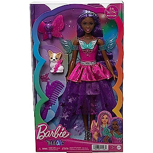Barbie Doll with Two Fairytale Pets and Fantasy Dress, Barbie “Brooklyn” Doll From Barbie A Touch of Magic, 7-inch Long Fantasy Hair