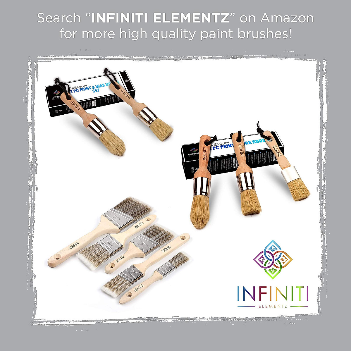 Professional Chalk and Wax Paint Brush 2PC Set!!!! Large DIY Painting and Waxing Tool | Smooth, Natural Bristles | Folk Art, Home Décor, Wood Projects, Furniture, Stencils | Reusable (Large Small 2pc)