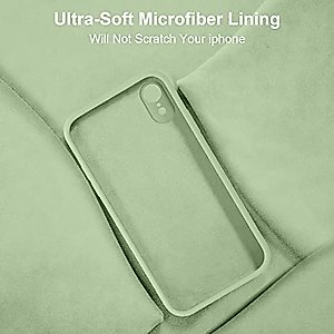 Vooii Compatible with iPhone XR Case, Upgraded Liquid Silicone with [Square Edges] [Camera Protection] [Soft Anti-Scratch Microfiber Lining] Phone Case for iPhone 10 XR 6.1 inch - Matcha