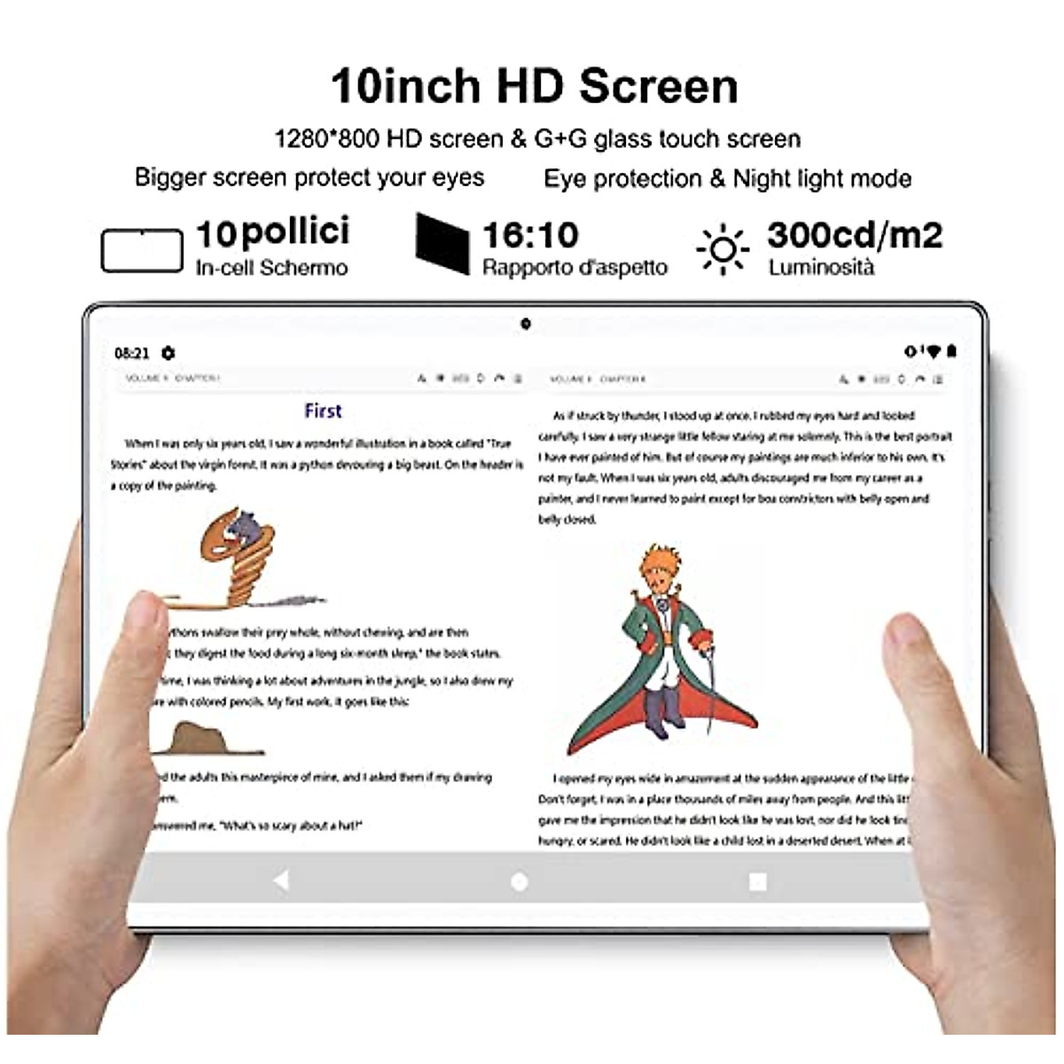 10 Inch Android 11 Tablet pc, 4 RAM 64GB ROM 128GB Expand, IPS HD,2.5D G+G Touch Screen,Google Certificated Wi-Fi Tablets,5MP Camera,Long Battery Life,Sliver-(Comes with Leather case) Silver…