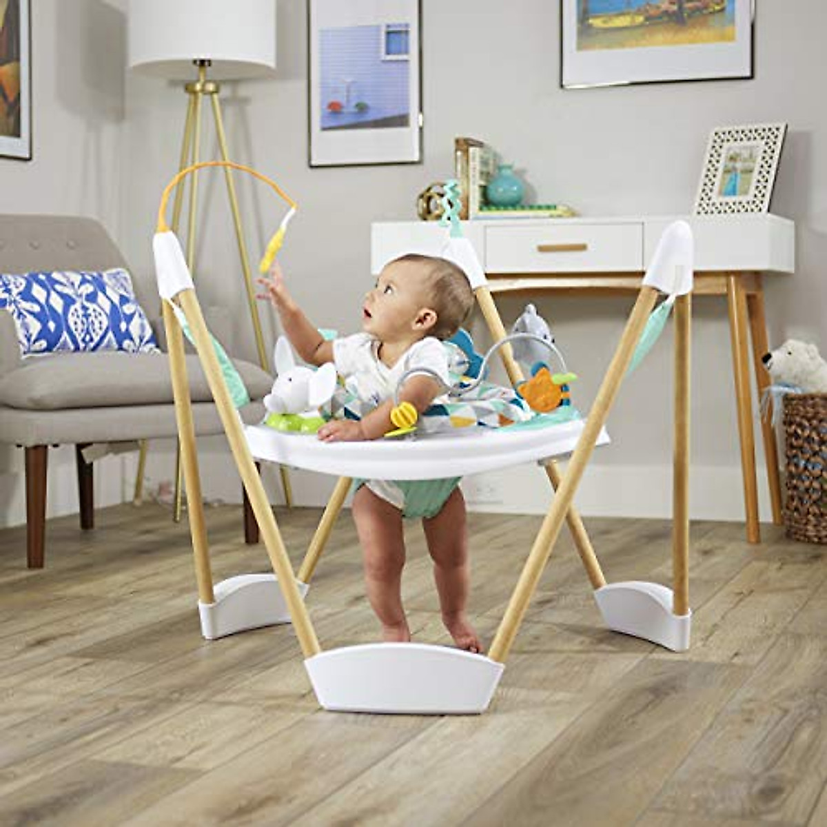 Evenflo Exersaucer Wood Frame Jumper, Woodland Wonder