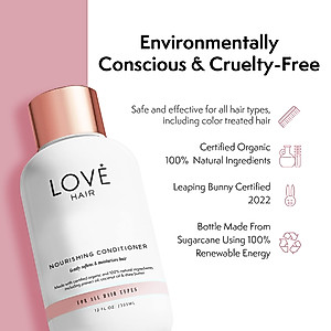 Love Hair - Nourishing Conditioner, All-Natural Hair Conditioner, Conditioner for Dry Hair & All Other Hair Types, Paraben- & Sulfate-Free, Vegan & Cruelty-Free, 12 Oz