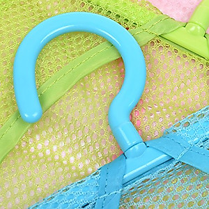 Cosmos Pack of 3 Assorted Colors Clothespin Bag with Hanger Multi-Purpose Mesh Organizer Bag