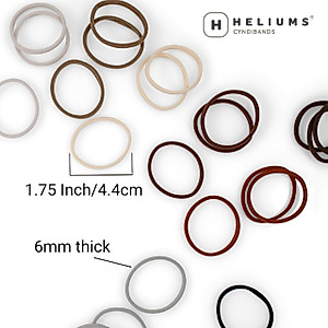 Heliums Seamless Hair Ties - Sandy Blonde - Skinny 6mm No Damage Ponytail Holders, 1.75 Inch, Medium Hold for Thin to Normal Hair - 18 Pack