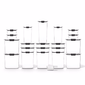 Rubbermaid Brilliance Pantry 20-Piece Set, Clear and Airtight Food and Pantry Storage Containers, 15