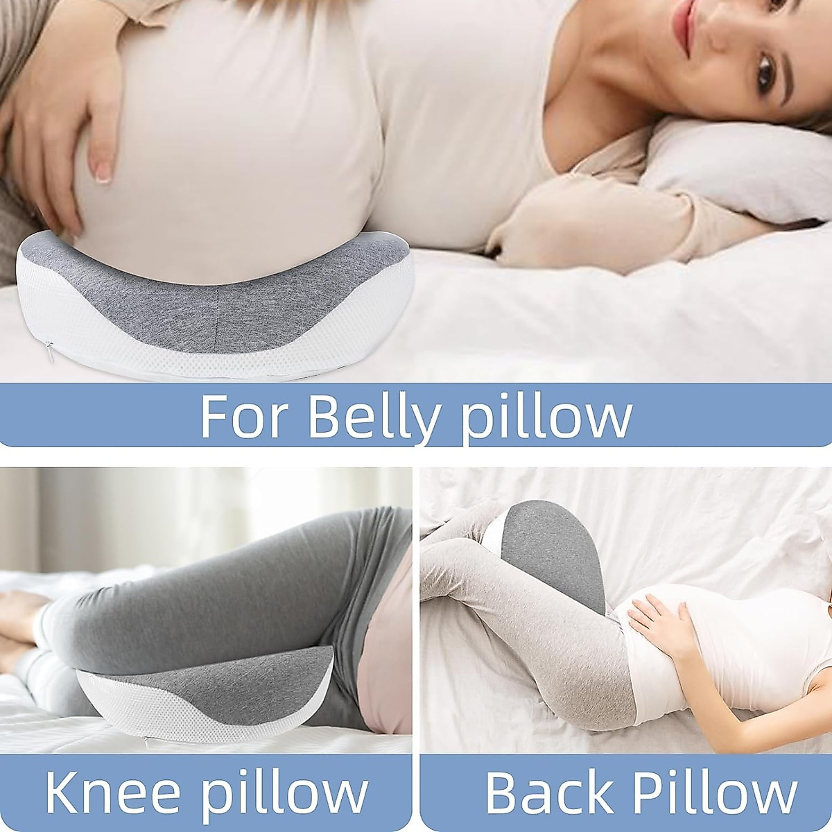 Hicare Pregnancy Pillow Wedge for Maternity | Memory Foam Pregnancy Pillow for Sleeping, Back, Knees and Legs | Belly Support Maternity Wedge