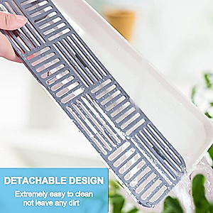 Soap Tray for Kitchen Sink, Soap Sponge Dish Holder with Detachable Drain Tray, Sink Organizer Storage Tray for Kitchen Bathroom (Blue White, 1 Pack)