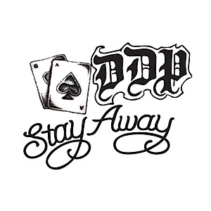 FashionTats Cosplay POST Male Singer Temporary Tattoos -UPDATED 2023- to include DDP, Skull, Flail, Circular Saw & Hammer | HAND & FACE TATTOOS | Skin Safe | MADE IN THE USA | Removable