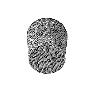 Zuvo [2 Pack] Round Wicker Waste Paper Bin and Basket, Rubbish Basket for Bedroom, Bathroom, Offices or Home (Gray)