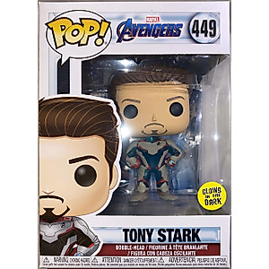Funko Pop Avengers Endgame Tony Stark Iron Man Glow in the Dark Action Figure Red and Gold