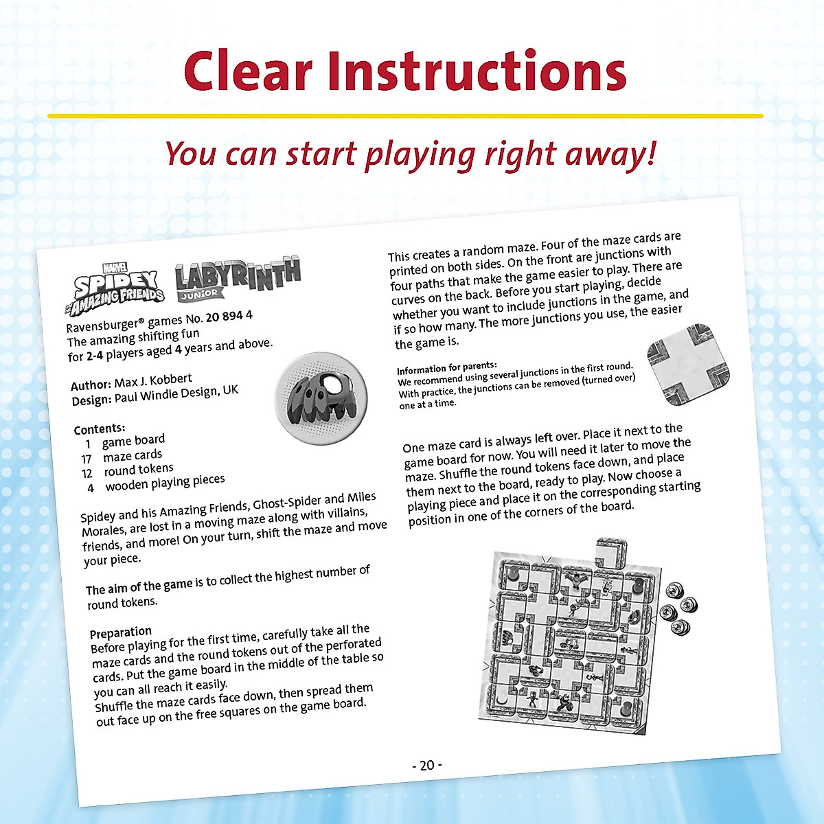 Ravensburger - Spidey and His Amazing Friends Labyrinth Junior Game | Engaging Brain Teaser for Kids | Interactive Puzzle Game | Ideal Gift for Boys and Girls Aged 4+