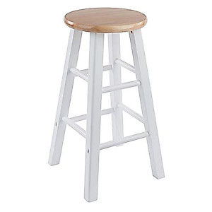 Winsome Element Counter Stools, Natural & White, 24", Walnut, 2 Piece Set