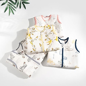 LILBESTIE Toddler Sleep Sack with Feet, 1.5 TOG Sleep Sack with Legs, Baby Wearable Blanket Sleeveless Cotton Baby Sleeping Bag 2T-3T - Bird L