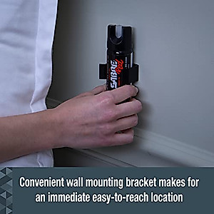 SABRE Pepper Gel Home Defense, 17 Bursts, 17-Foot (5-Meters) Range, Gel Is Safer, Includes a Wall Mount Clip, Glow-In-The-Dark Twist Lock Safety