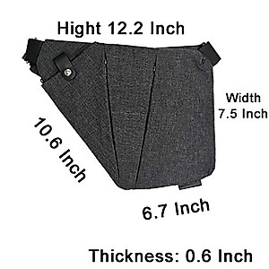 TOLOG Sling Bag Fashion Digital Silm Shoulder Bag Men Multi-functional Crossbody Backpack Anti-theft Gun Chest Bag (Right Hand)