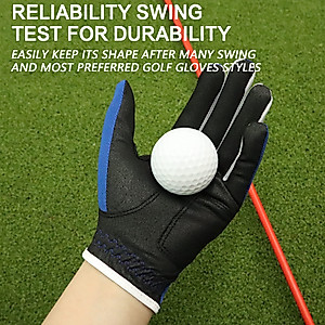 Golf Gloves Junior Kids Youth Toddler Boys Girls Left Hand Right Hand Dura Feel White Blue Red Yellow Golf Glove Extra Value 2 Pack Age 4-11 Years Old (X-Large(Age 9-10) Blue, Worn on Left Hand)