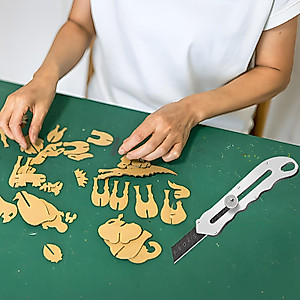 Box Cutter, 2 Pack Stainless Steel Utility Knife, Heavy Duty Box Cutter with 20PCS Replaceable Blades (18mm Wide), Multi-purpose Utility Knives, Retractable Box Cardboard Cutter for Carpet, Craft, DIY