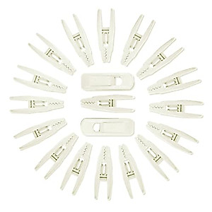 CLOSET ACCESSORIES Velvet Clips, 20 Pack, Durable Non- Breaking Material, Matching Hangers of Our Brand and Your existing Velvet Hanger, Suitable to Hang Many Types of Clothes. (Ivory)