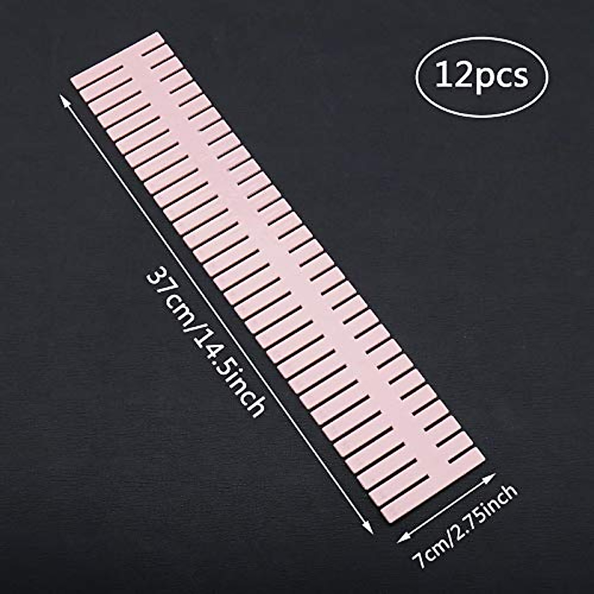 SING F LTD 12pcs Adjustable DIY Grid Clapboard Divider Drawer Closet Storage Organizer Home Storage 37x7cm Pink