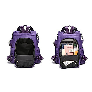 YOUNNE Women Fashion Backpack Purse Anti Theft Waterproof Designer Travel Bag Lightweight Casual Shoulder Bag Satchel Bag(Purple)