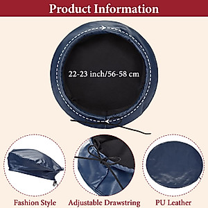 Yahenda 6 Pieces Women Beret Hat PU Leather Beret French Beret Hat Adjustable Artist Painter Cap Causal Beanie for Ladies and Girls