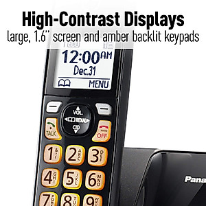 Panasonic KX-TGD513B Expandable Cordless Phone with Call Block - 3 Handsets (Renewed)