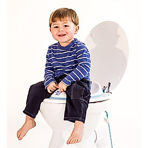 Pourty Flexi-Fit Toilet Trainer, White/Blue
