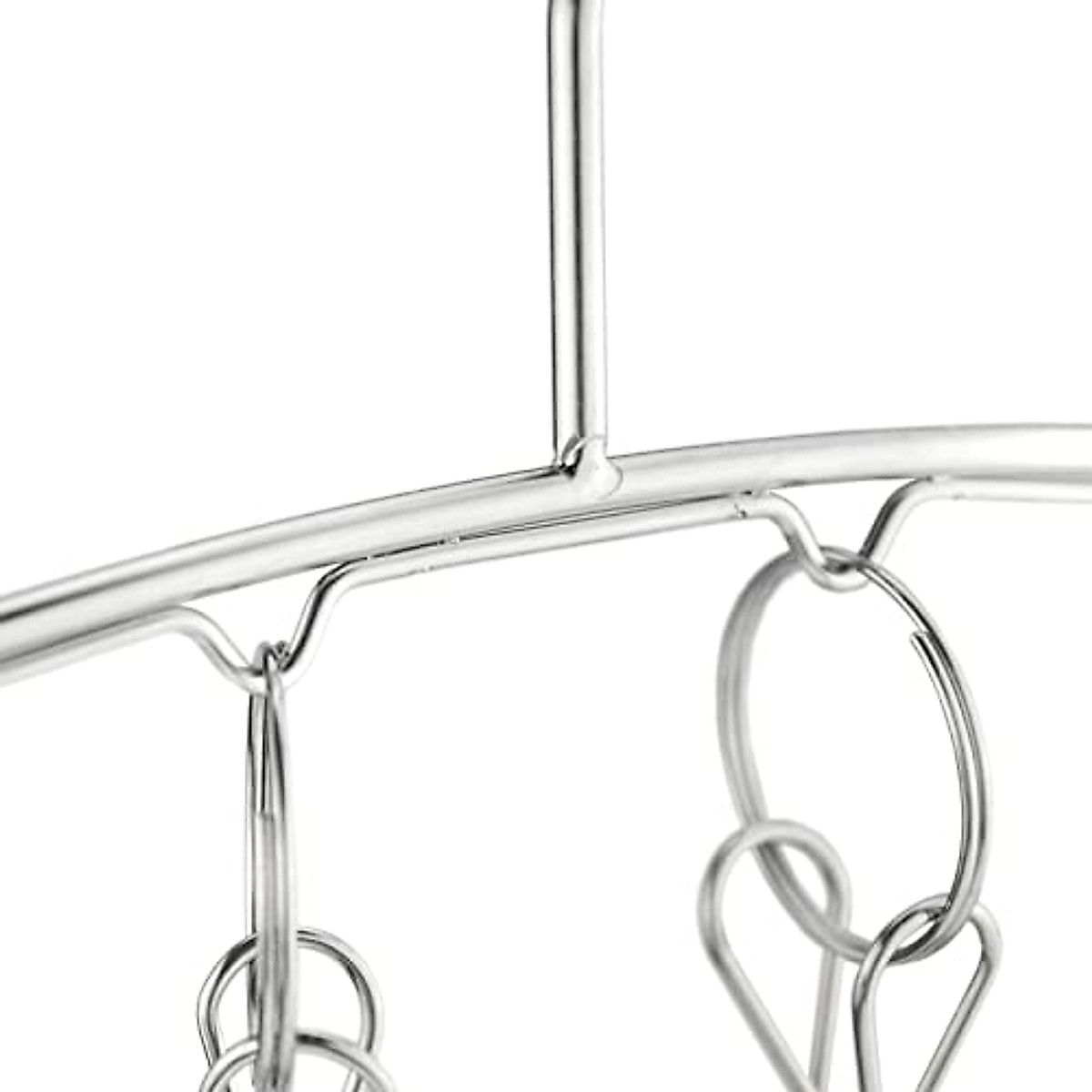 WAIKAS [Pack of 2 pcs] Socks Underwear Hanger,Stainless Steel Hanger，Stainless Steel Sock Hanger with 8 Clips, Suitable for Drying Socks, Underwear, Baby Clothes, Towels