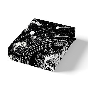 Erosebridal Tree of Life Comforter Cover,Sun and Moon Duvet Cover,Black and White Moon Phase Bedspread Set Breathable Soft,Mandala Butterfly Galaxy Astrology Bed Cover Full with 2 Pillow Shams