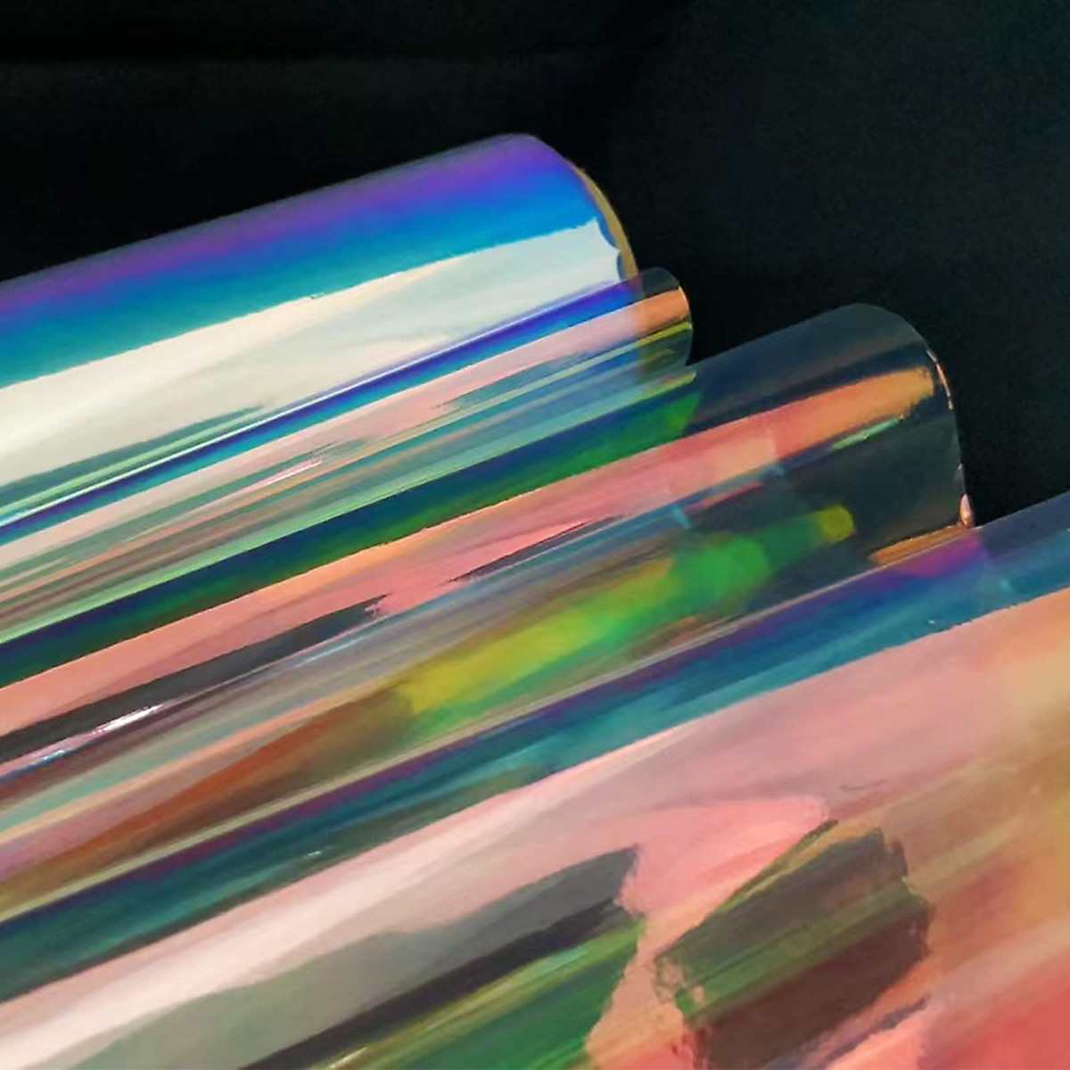 Giiffu Iridescent Film Cellophane Wrap Roll 34 In Wide X 50 Ft Long Gift Wrapping Paper Roll for Basket, Gifts, Flower, Candy, Treats, Birthday Holiday Party DIY Arts Crafts Decoration