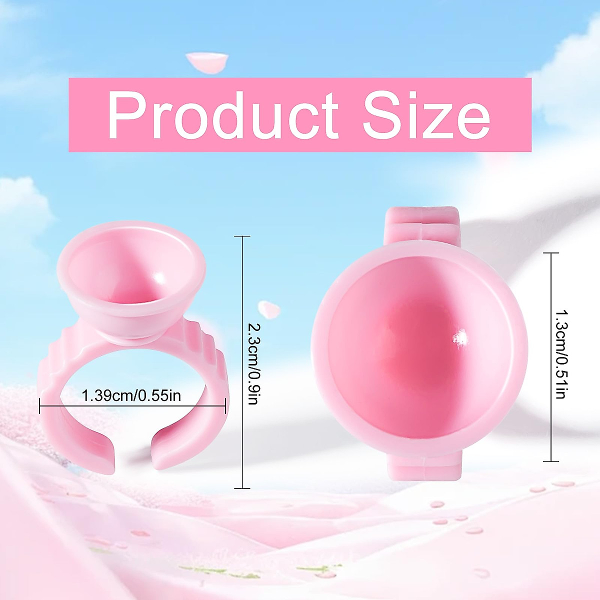 NXJ INFILILA Glue Rings, 300PCS Glue Rings for Eyelash Extensions, Disposable Lash Glue Rings Cup for Eyelash Extension Supplies, Lash Glue Holder Pigment Rings for Lash Supplies