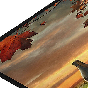 ALAZA White Wine Barrel Vineyard Kitchen Rugs Floor Mat,Non Slip Absorbent Comfort Standing Mat Kitchen Runner Rug for Hallway Entryway Bathroom Living Room Bedroom,39 X 20 Inches