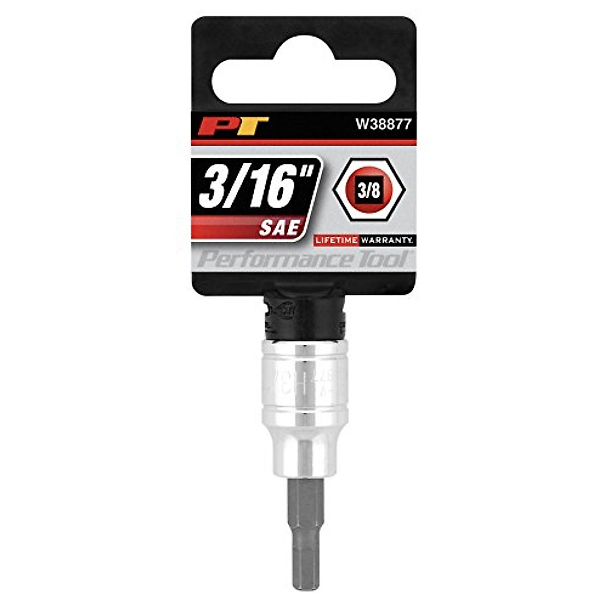 Performance Tool W38877 3/8-Inch Drive Hex Bit Socket, 3/16