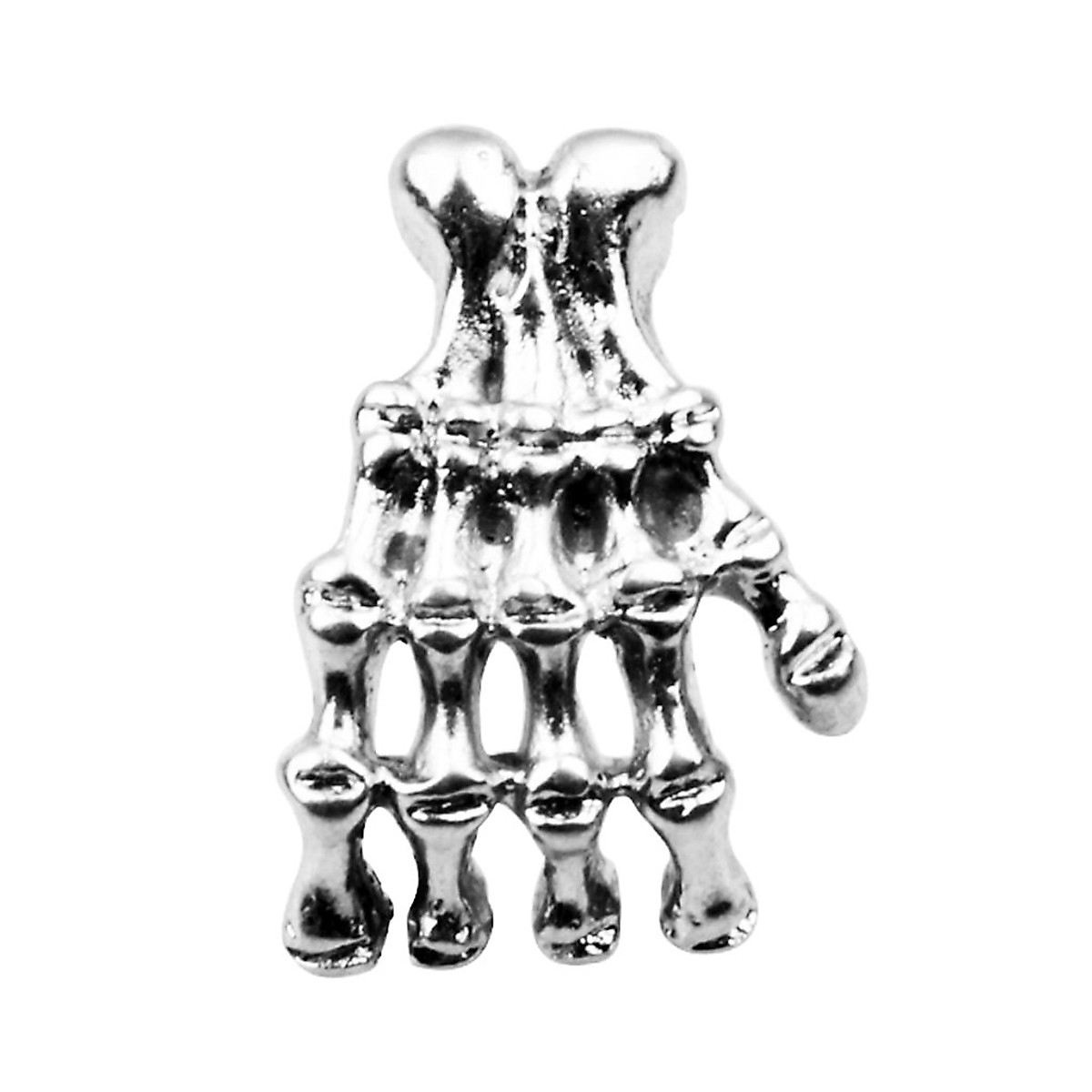 Baosity 2pcs Skeleton Skull Hand Lip Cartilage Stud Ear Labret Ring Bar Body Jewelry