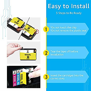 Palmtree Compatible Ink Cartridge Replacement for HP 932XL 933XL 932 933 for HP OfficeJet 6600 6700 6100 7110 7612 7510 7610 7620 Printer (Black, Cyan, Yellow, Magenta, 5 Combo Pack)