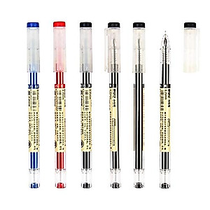 Gel Ink Pen Extra fine point pens Ballpoint pen Liquid Ink Rollerball Pens 0.35mm Premium Quick Drying Pen for Japanese Office School Stationery Supply 12 Packs (4 Black 4 Blue 4 Red)