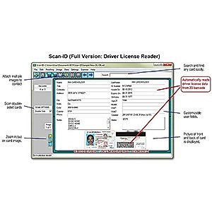Duplex Driver License Scanner with Age Verification (w/Scan-ID Full Version, for Windows)