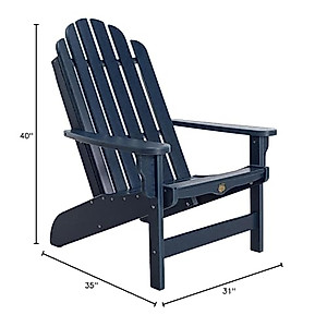 Original Pawleys Island Royal Blue Durawood Essentials Adirondack Chair, Eco-Friendly Durawood, Stainless Steel Hardware, Fit N Finish, Handcrafted in The Carolinas