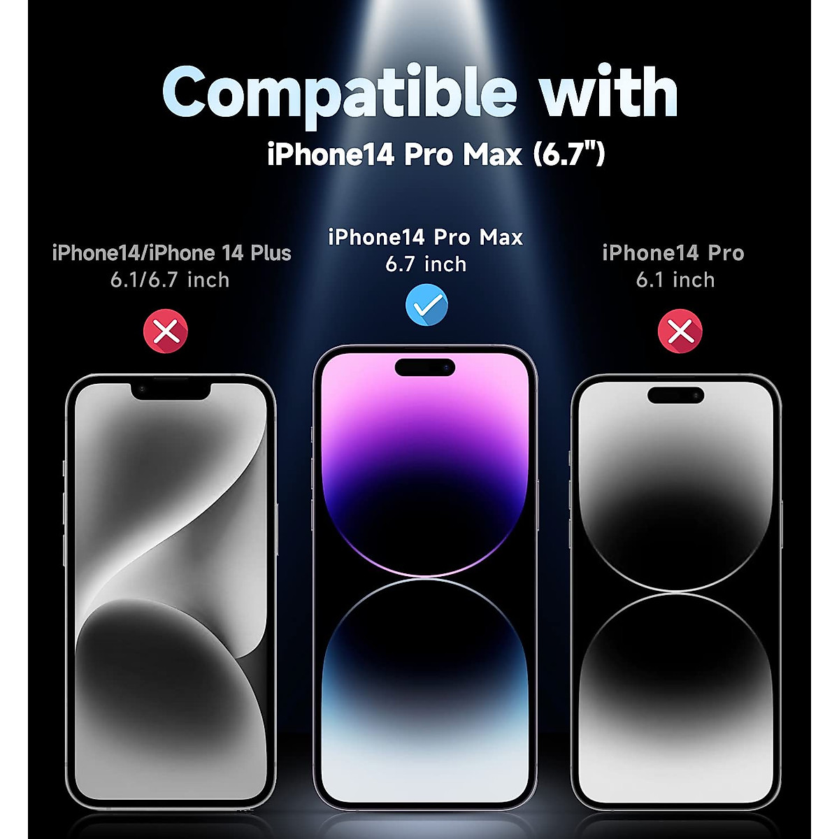 MAGIC JOHN 2 Pack for iPhone 14 Pro Max 6.7 inch Privacy Glass Screen Protector, Auto Dust-Elimination Installation, Bubble Free, HD Clear, Easy Installation