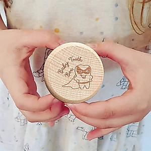 TBAKPU (2Pcs) Tooth Fairy Box for Boys and Girls Wooden Baby Teeth Fairy Holde,Baby Tooth Box,Tooth Fairy Box for Kids Keepsake Baby Tooth Holder Wooden Saver Organizer Storage (style1)