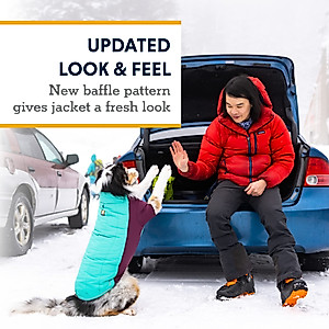 Ruffwear, Powder Hound Insulated, Water Resistant Cold Weather Jacket for Dogs, Blue Pool, X-Large