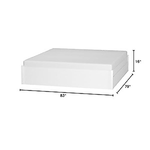 Prepac Select King 4-Post Raised Platform 4-Drawer Storage Bed, Modern King Storage Bed with Drawers 83" D x 79" W x 16" H, White, WBSK-1302-4K