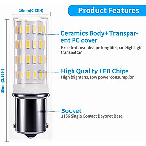 Ba15s 1156 1141 S8 12V-24V Led Bulbs, 5Watt Low Voltage Bayonet Single Contact, 500Lm Warm White 3000K, for RV, Outdoor Landscape Lighting and Camper, Boat Lights. (Pack of 2)