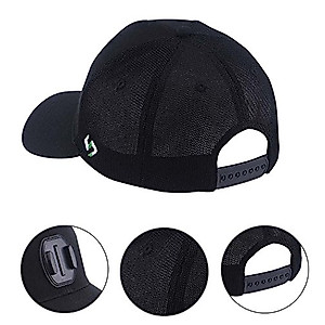 Smatree Baseball Hat Mount Mesh Cap Compatible with Gopro Hero 11/10/9/8/7/6/5/5 Session/4/3+/3/2/1/DJI OSMO Action Cameras, Wool Material (L 58-60cm) Black