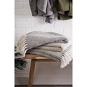 DII Diamond Throw Collection Woven Cotton, 50x60, Mineral Gray