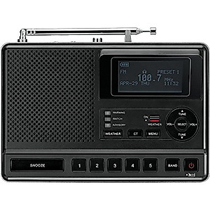 Sangean CL-100 S.A.M.E. Table-Top Weather Hazard Alert with AM/FM-RBDS Alarm Clock Radio (Renewed)