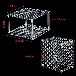 96 Hole Pencil Brush Holder Acrylic Pen Holder Desk Stand Organizer for Pencils Paint Brushes Markers Display and Home Storage (2 Pieces)