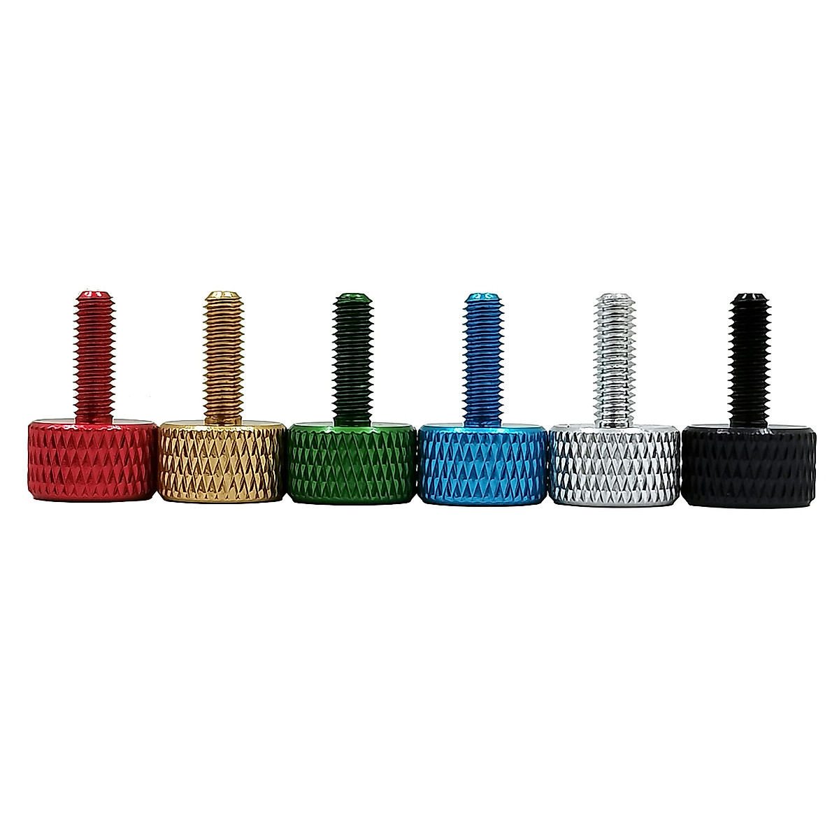 M4 Aluminium Knurled Thumb Screws Multicolor 20pcs (M4 x 6 mm, Black)